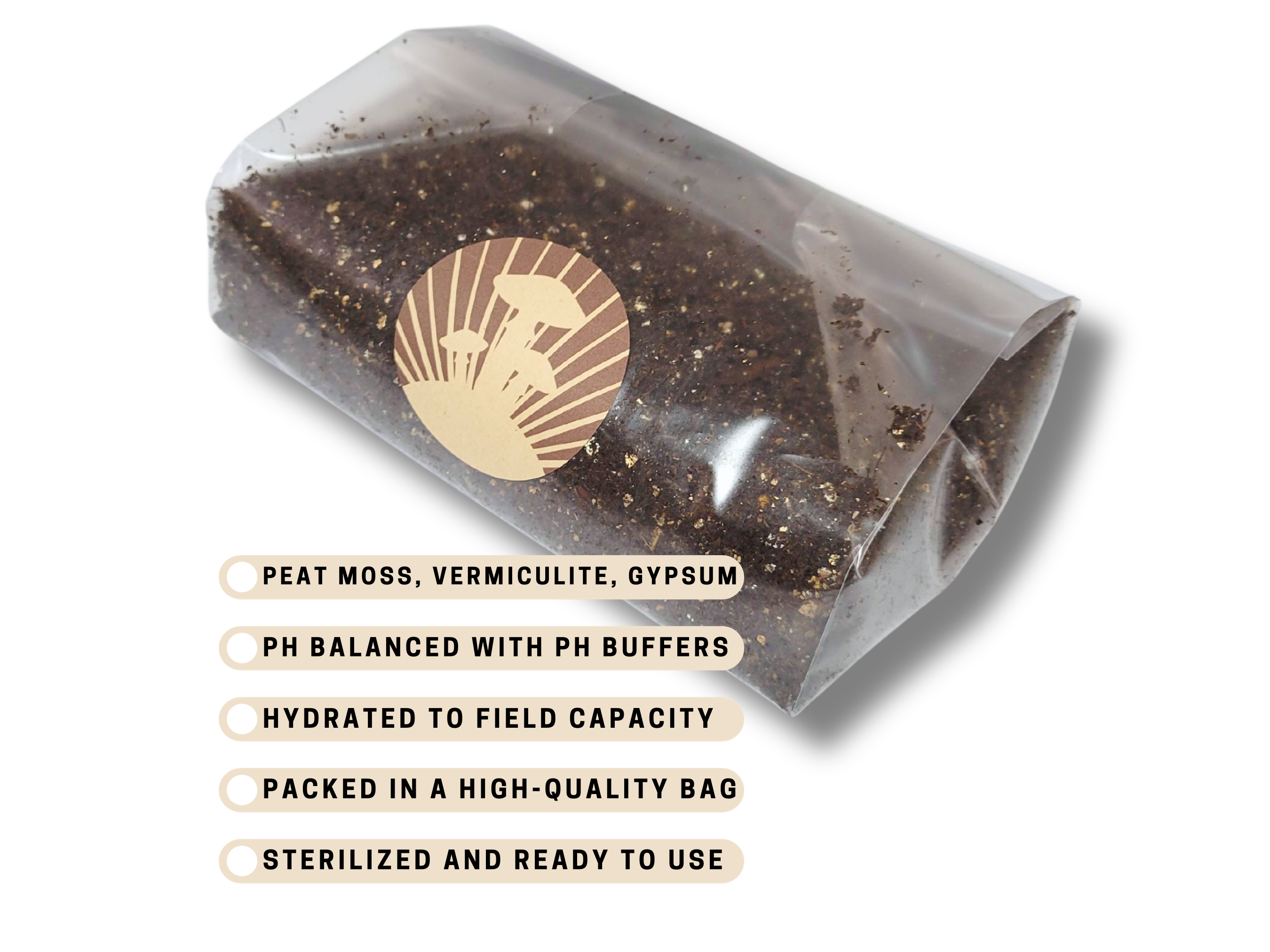 Mushroom Casing Layer Substrate - 2 Pounds - Seismic Spore